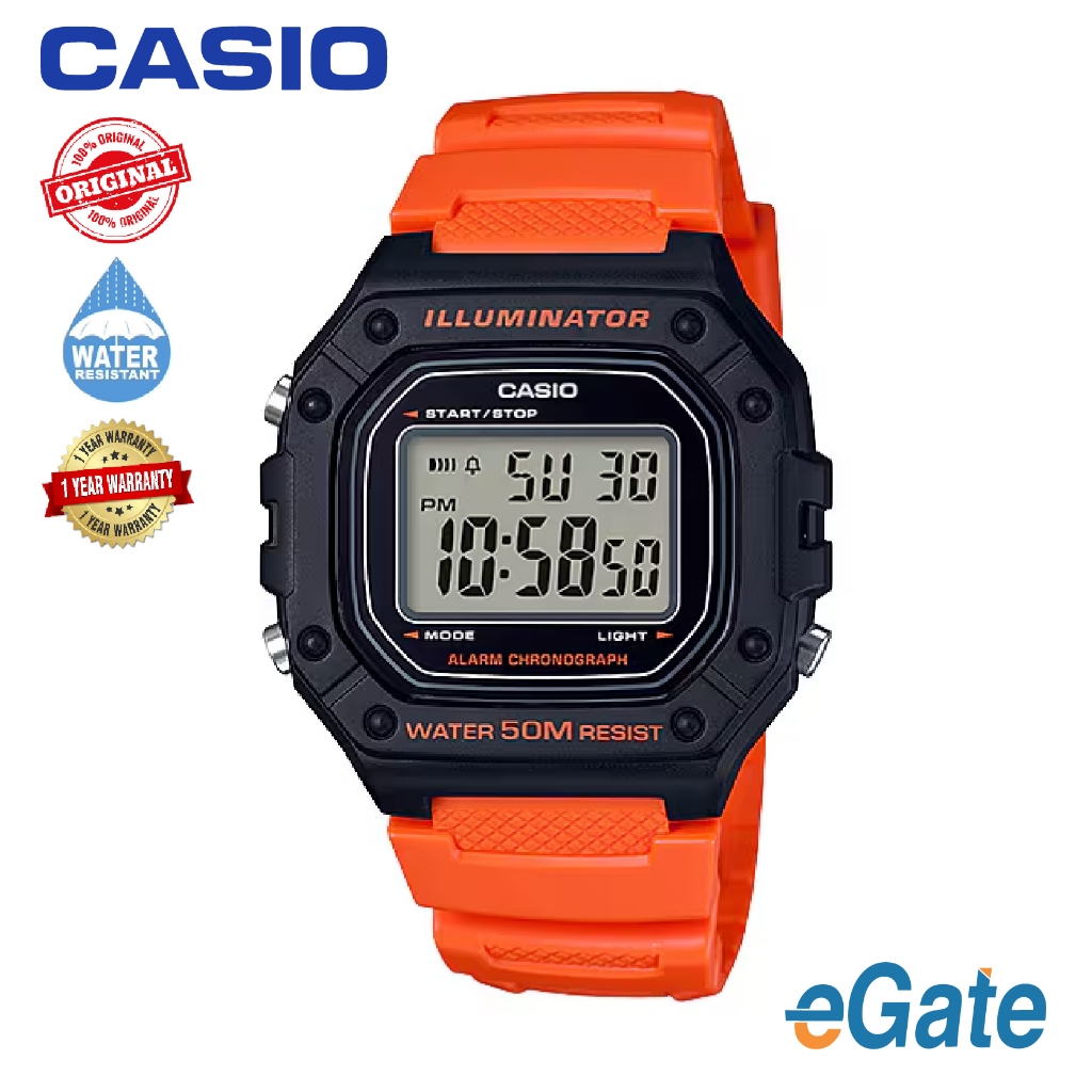 [100% Original] 1 Year Warranty Casio W-218H-4B2V Men Digital Sporty ...