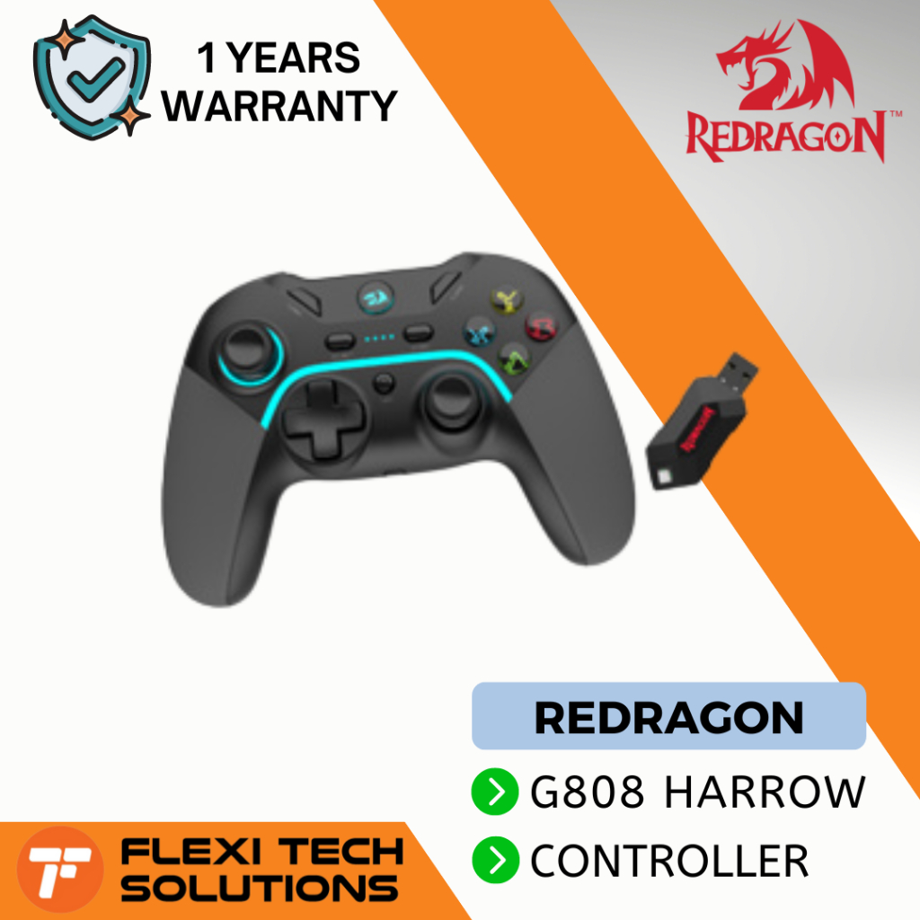 Flexi Tech REDRAGON G808 HARROW PRO WIRELESS GAMEPAD MULTI-PLATFORM ...