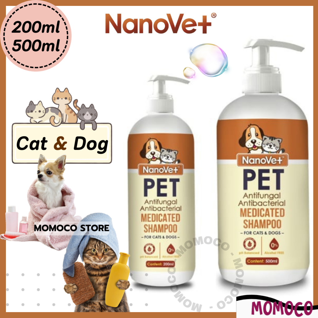 Nanovet Pet Skin/Coat Shampoo for Cat & Dog Antifungal Antibacterial ...