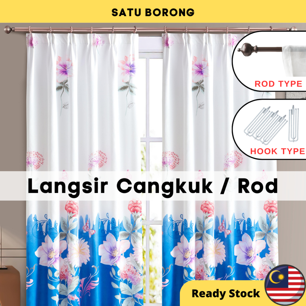 Langsir Curtain Tirai Tingkap Pintu Deco Bilik Dapur Sliding Door Murah ...