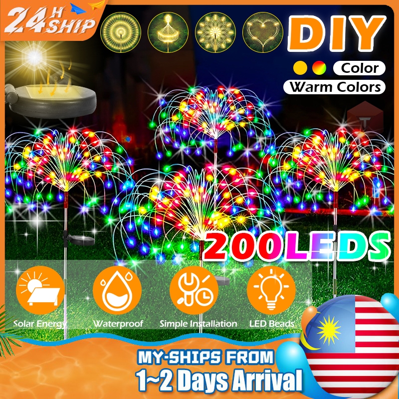 RAYA 8 MODE LED OUTDOOR SOLAR FIREWORKS LIGHT GARDEN DECO LAMP FAIRY ...