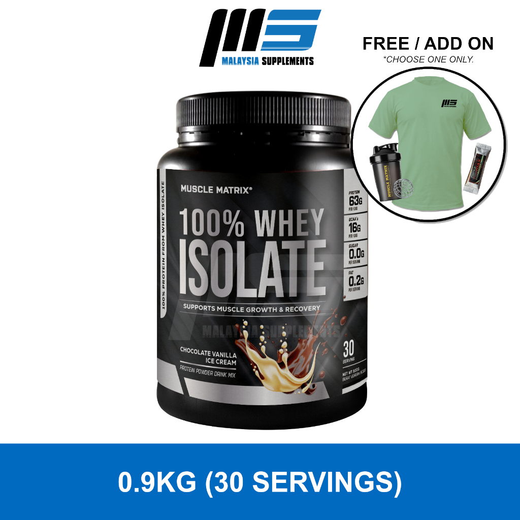 Muscle Matrix 100% Whey Isolate (0.9Kg) [FREE GIFT] | Whey Protein ...