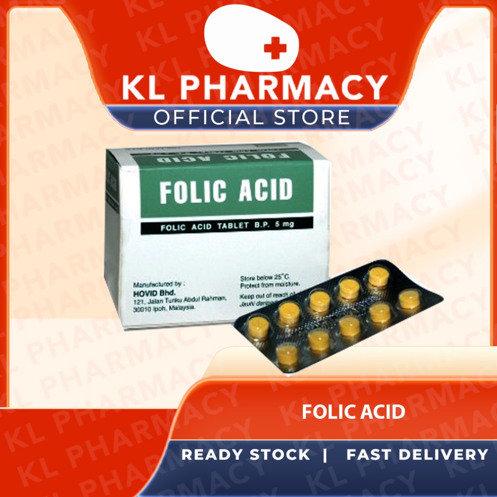 Hovid Folic Acid 5mg Tablet 10x10's [1 BOX / 4 BOXES] | Shopee Malaysia
