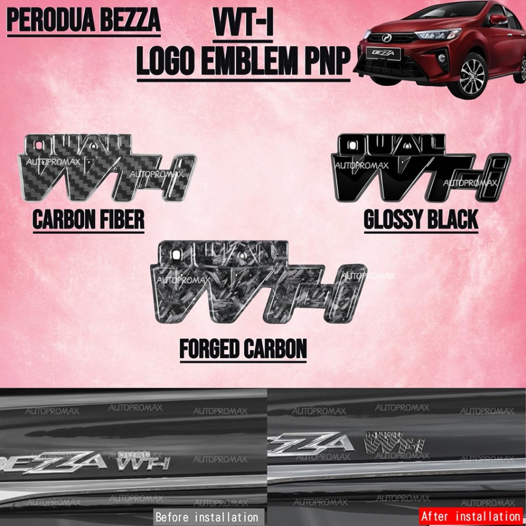AUTOPROMAX BEZZA 2016-2024 CAR VVT-I LOGO EMBLEM PNP ACCESSORIES DOUBLE ...