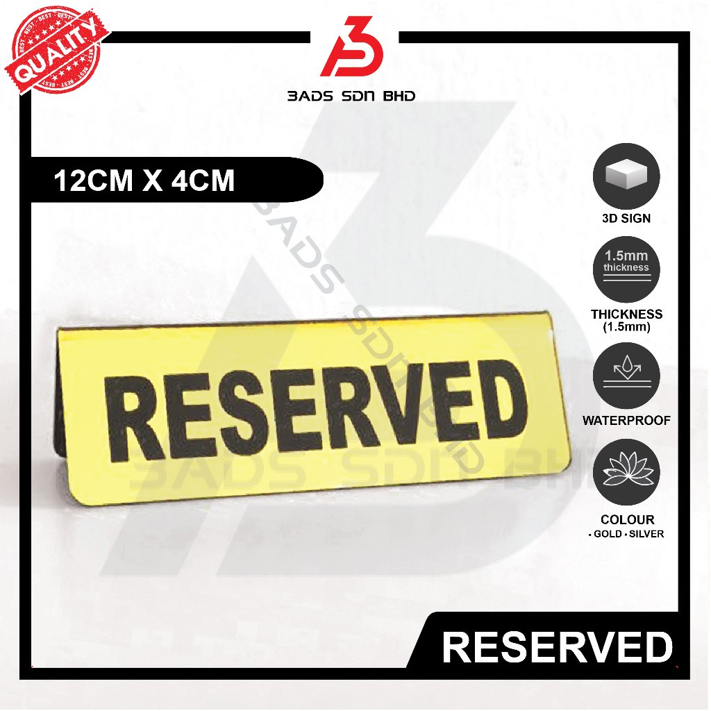 Acrylic Reserved Table Signage Reserve Seats for Customers | Shopee ...
