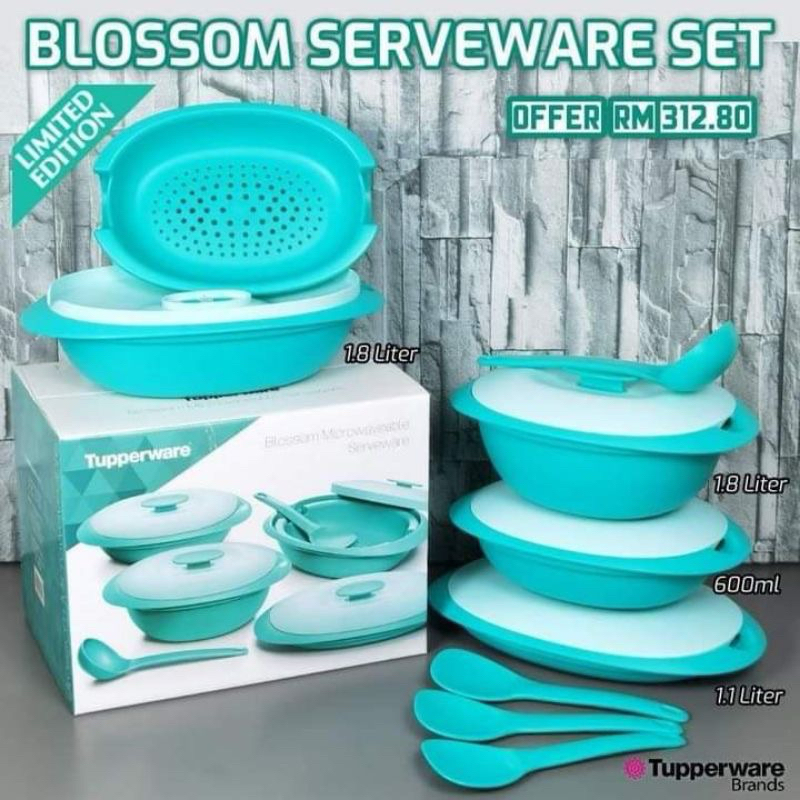 Tupperware Blossom Serveware Set Lauk Raya FREE GIFT | Shopee Malaysia
