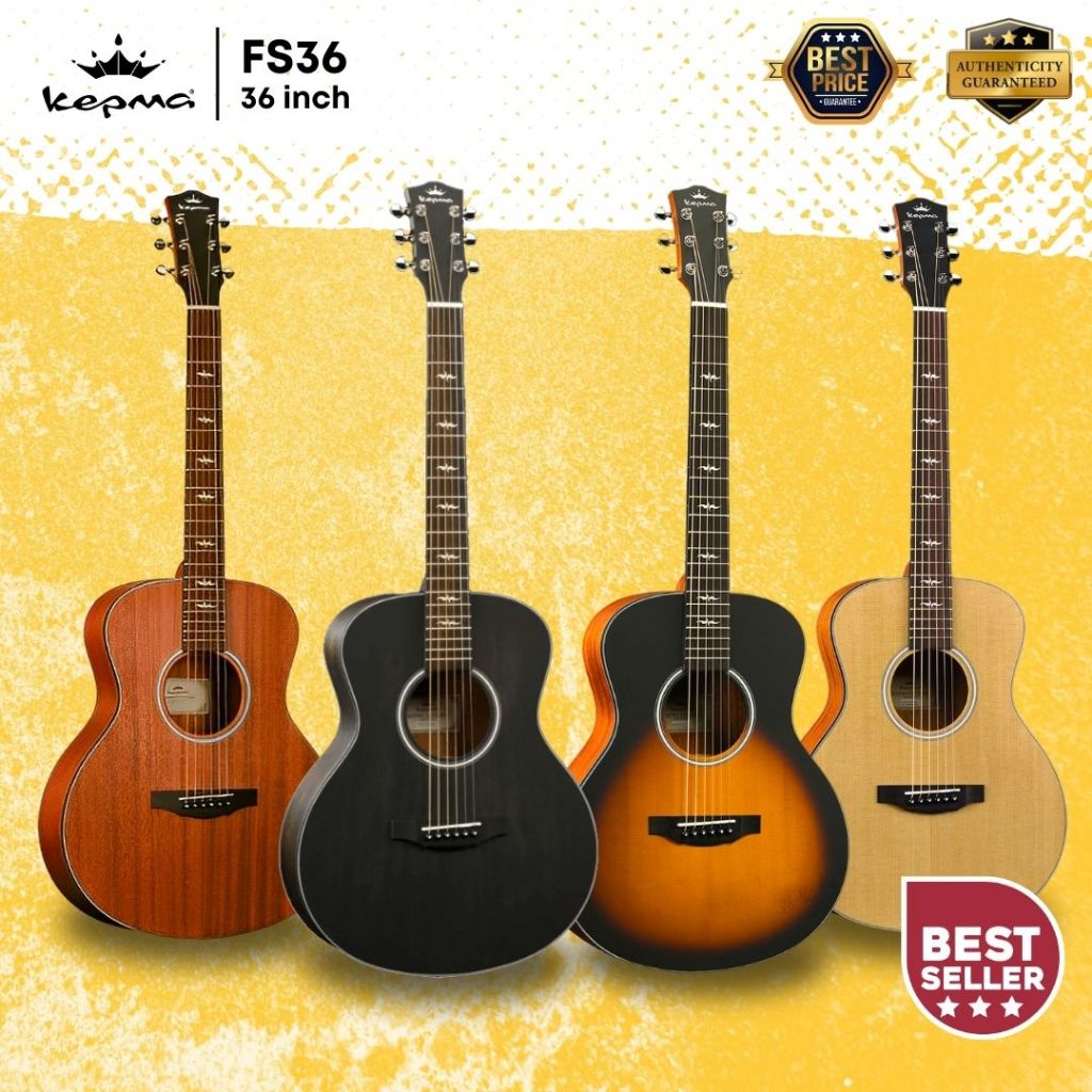 KEPMA FS36 Elite Series 36 inch (3/4) Travel Solid Top Acoustic Guitar ...