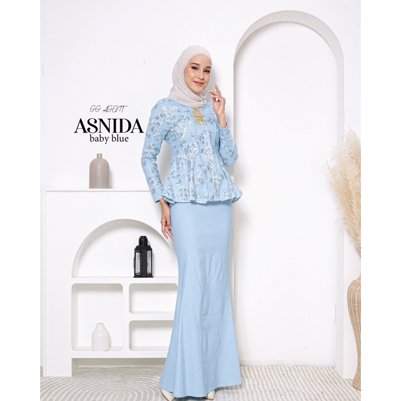 Asnida kebaya peplum baju raya 2024 | Shopee Malaysia