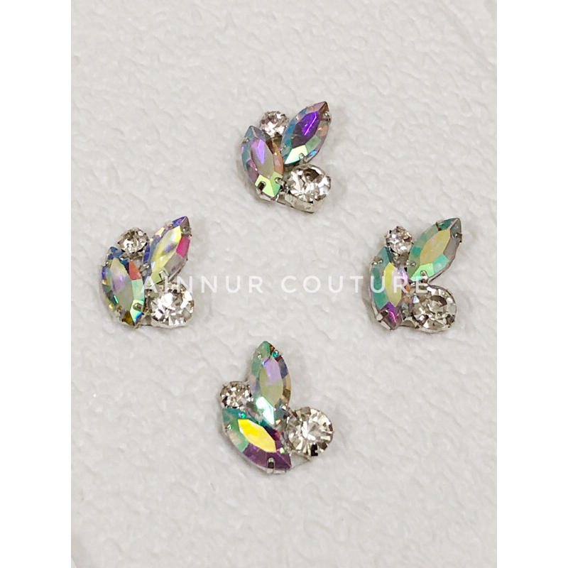Ainnur HandMade Iron On Glass Beads BW013 Manik Tampal Chunky Diamond ...