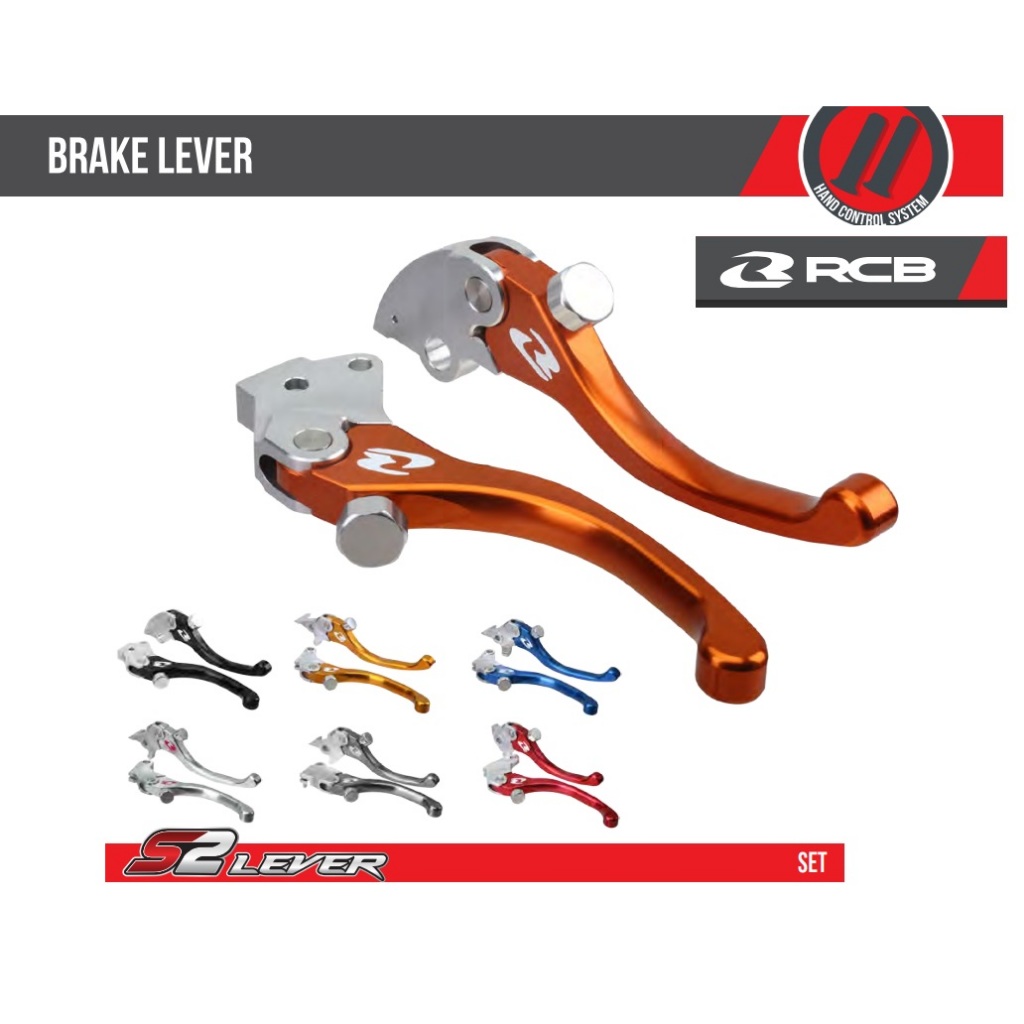 100% ORIGINAL S2 RCB RACING BOY ALLOY LEVER SET (S2) Y15 Y16 RS RSX NVX NMAX LC5S BELANG RS150 ...
