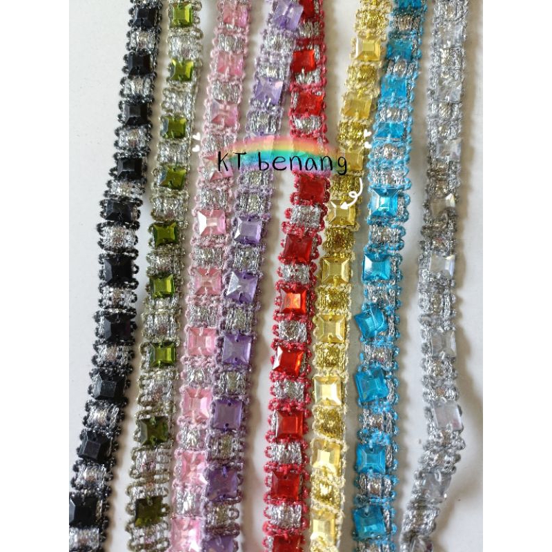 1 meter -Batu Manik Cystal Lace/Lace Renda /Batu Crystal(1cm) | Shopee ...