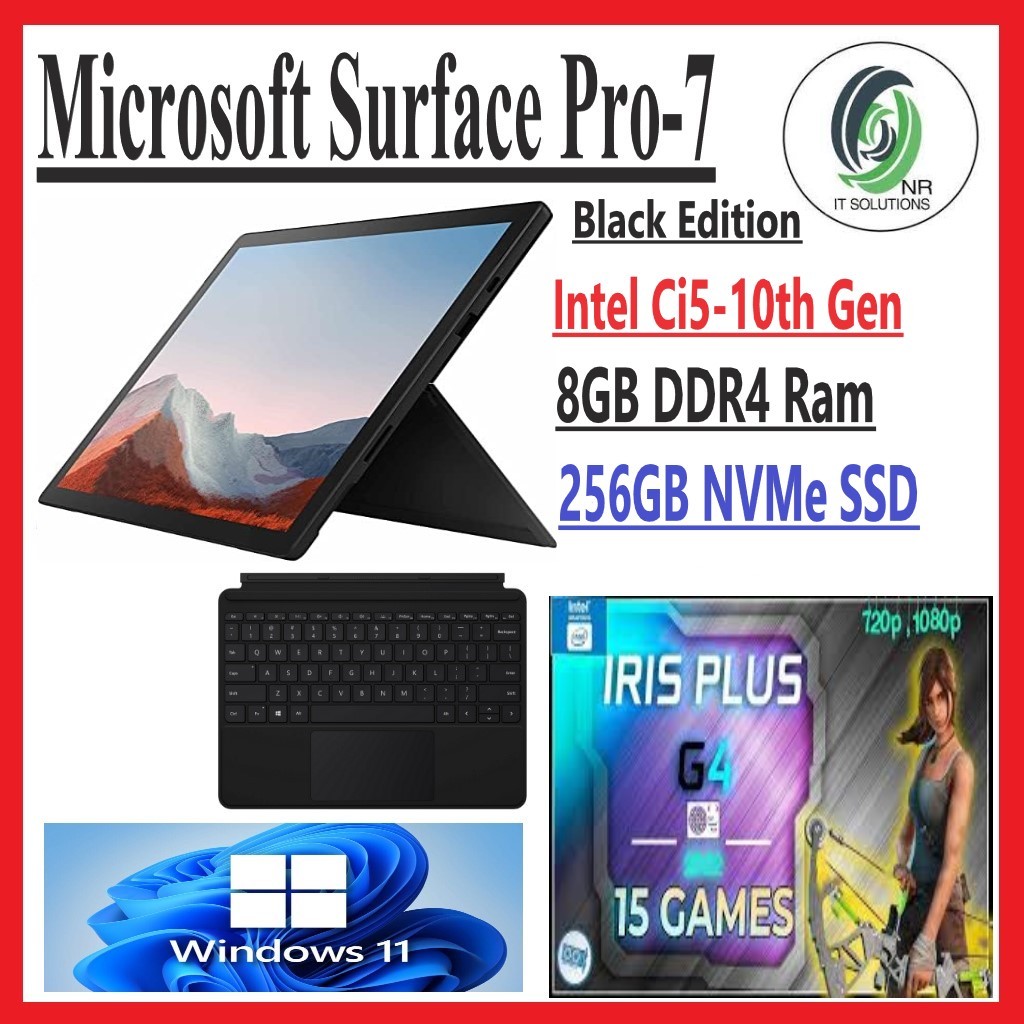 Microsoft Surface Pro-7 (Black Edition) Intel Ci5-10th Gen / 8GB Ram ...