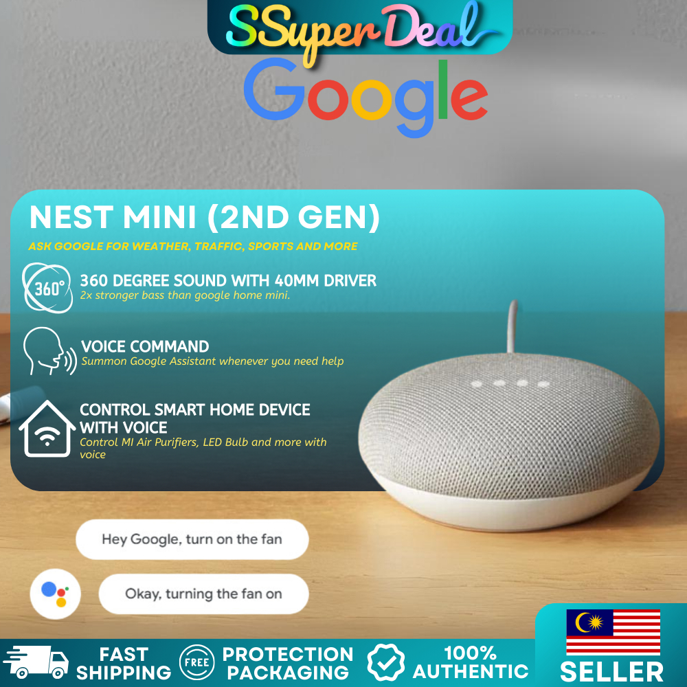 Google Nest Mini Smart Speaker (2nd Generation) | Shopee Malaysia