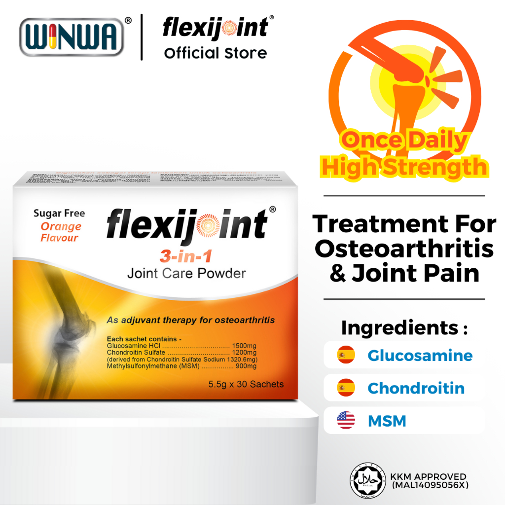 Flexijoint 3-in-1 Joint Care Powder 30'S -High Strength Glucosamine ...