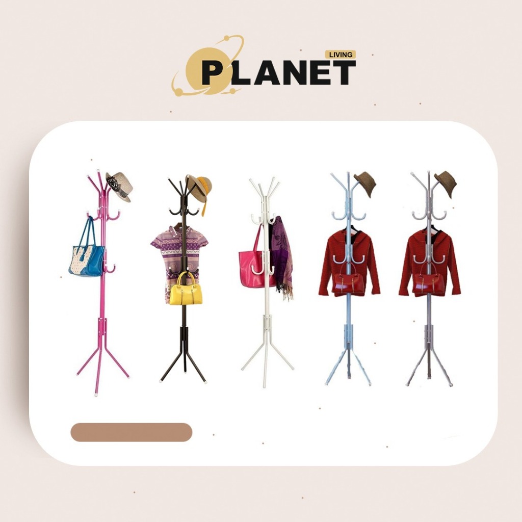 Living Planet 12 Hook Simple Floor Clothes Rack Wrought Iron 12 Hook ...