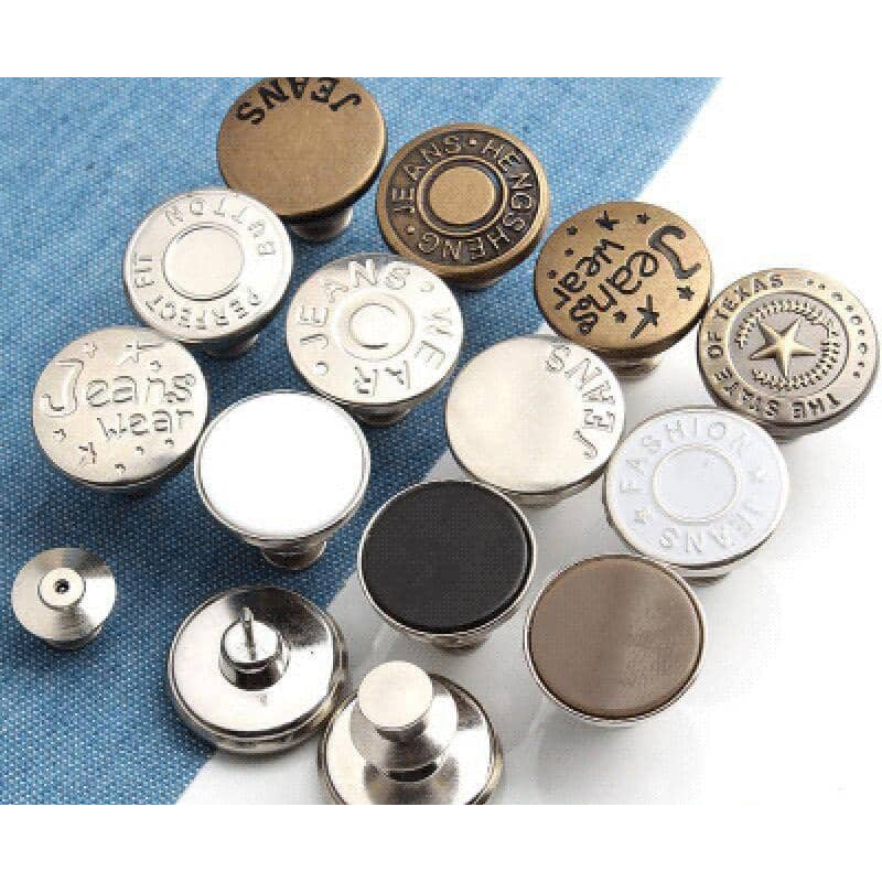 Adjustable Detachable Jeans Buttonngs Nail Free Metal Buttons For ...