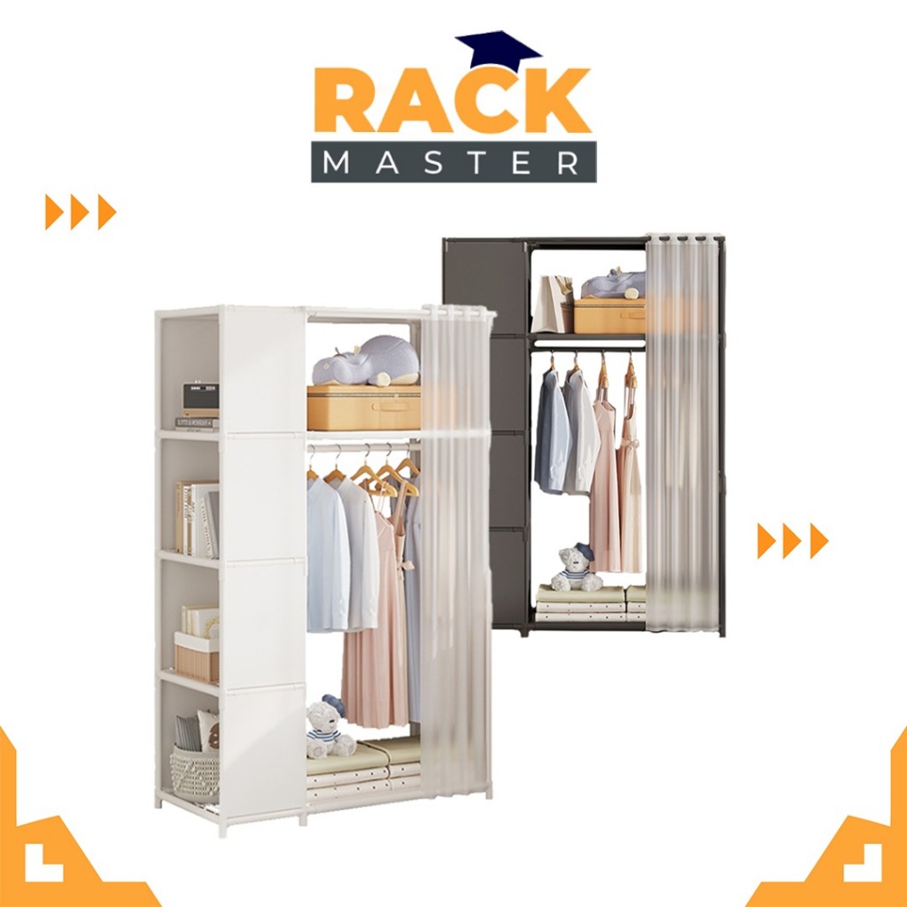 𝗥𝗔𝗖𝗞 𝗠𝗔𝗦𝗧𝗘𝗥 Stainless Steel DIY Wardrobe Wardrobe Multi-layer Wardrobe ...