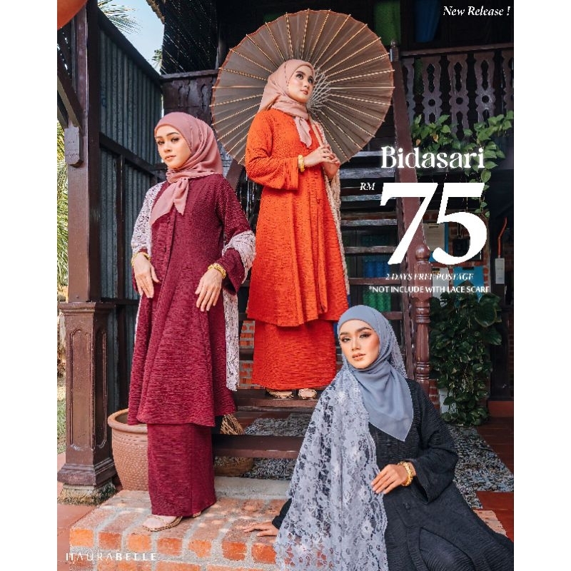 FAST SHIPPING READY STOCK BIDASARI KEBAYA KURUNG BY HAURABELLE | Shopee ...