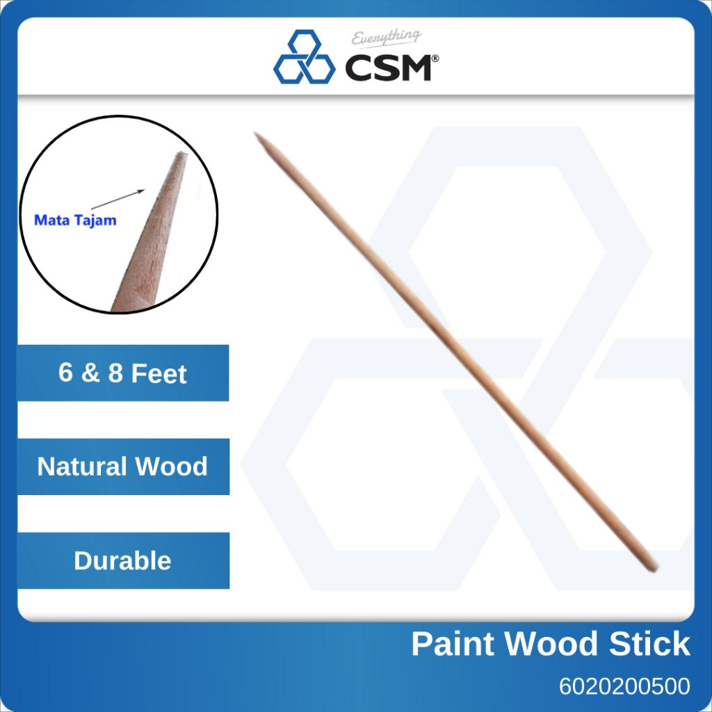 CSM 6 8 ft Round Wooden Stick Wood Mop Stick / Kayu Mob / Pemegang Mob ...