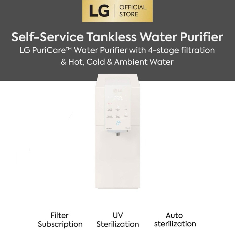 LG Puricare Tankless Water Purifier WD518AN with 4-stage Filtration Hot ...