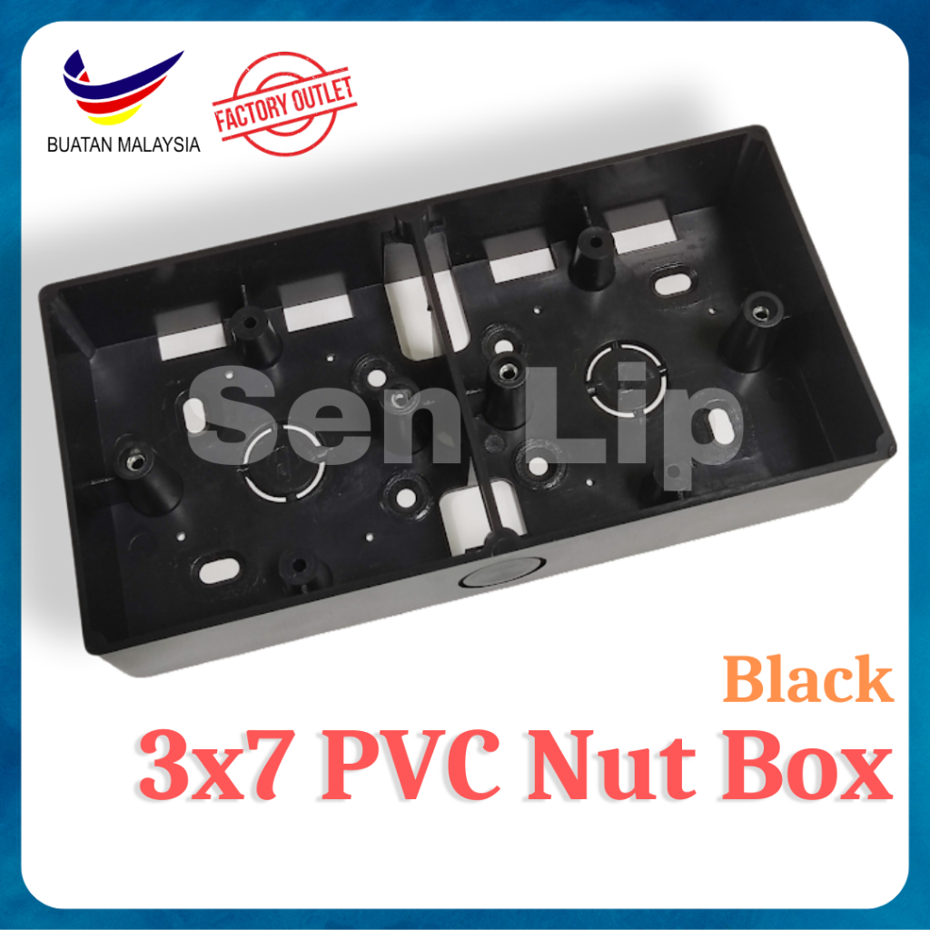 [Wholesale] 3x7 Black PVC Surface Type Nut Box / Switch Socket Base ...