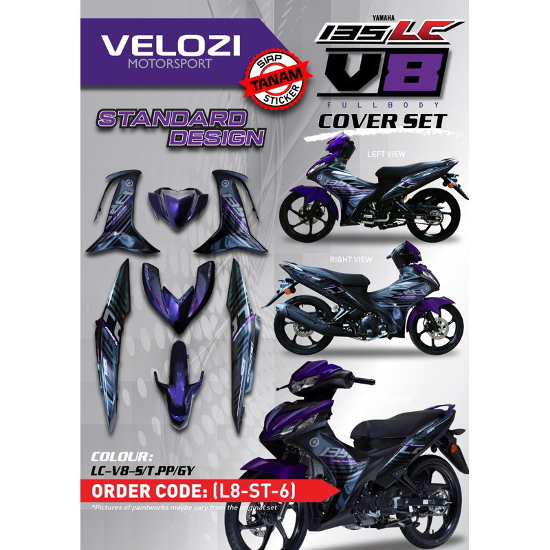 COVERSET LC V8 ORIGINAL VELOZI STANDART DESIGN PURPLE PURBA BATMAN ...