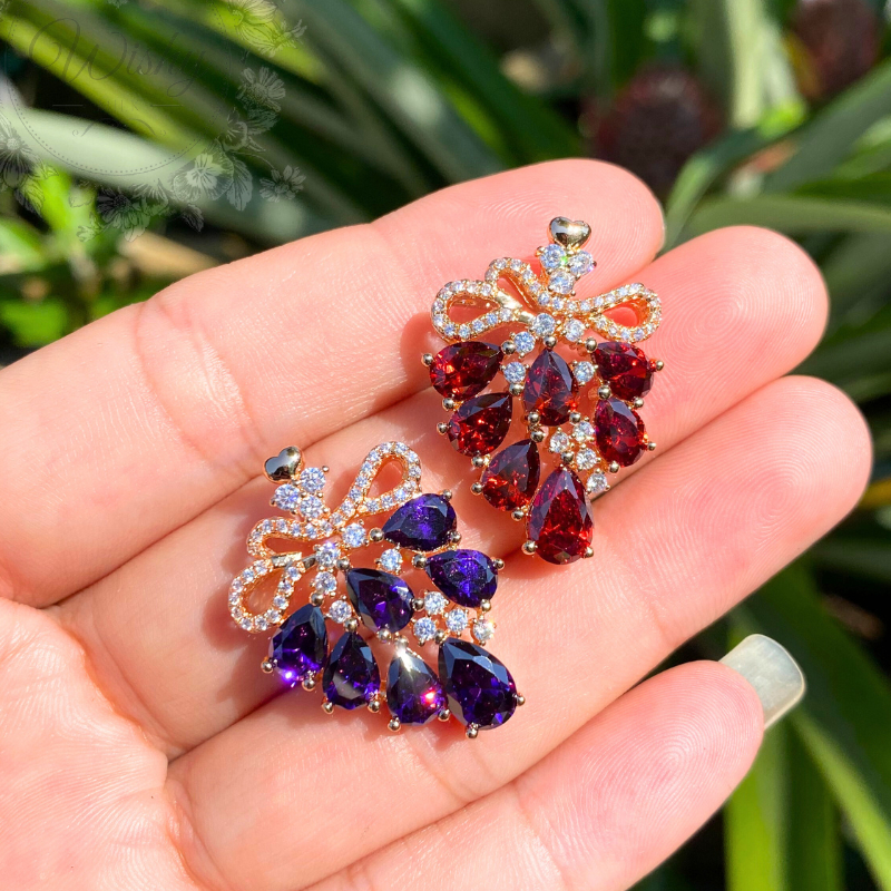 Loket Emas Suasa Batu Zircon Anggur Gold Plated Grape Zirconia Stone ...