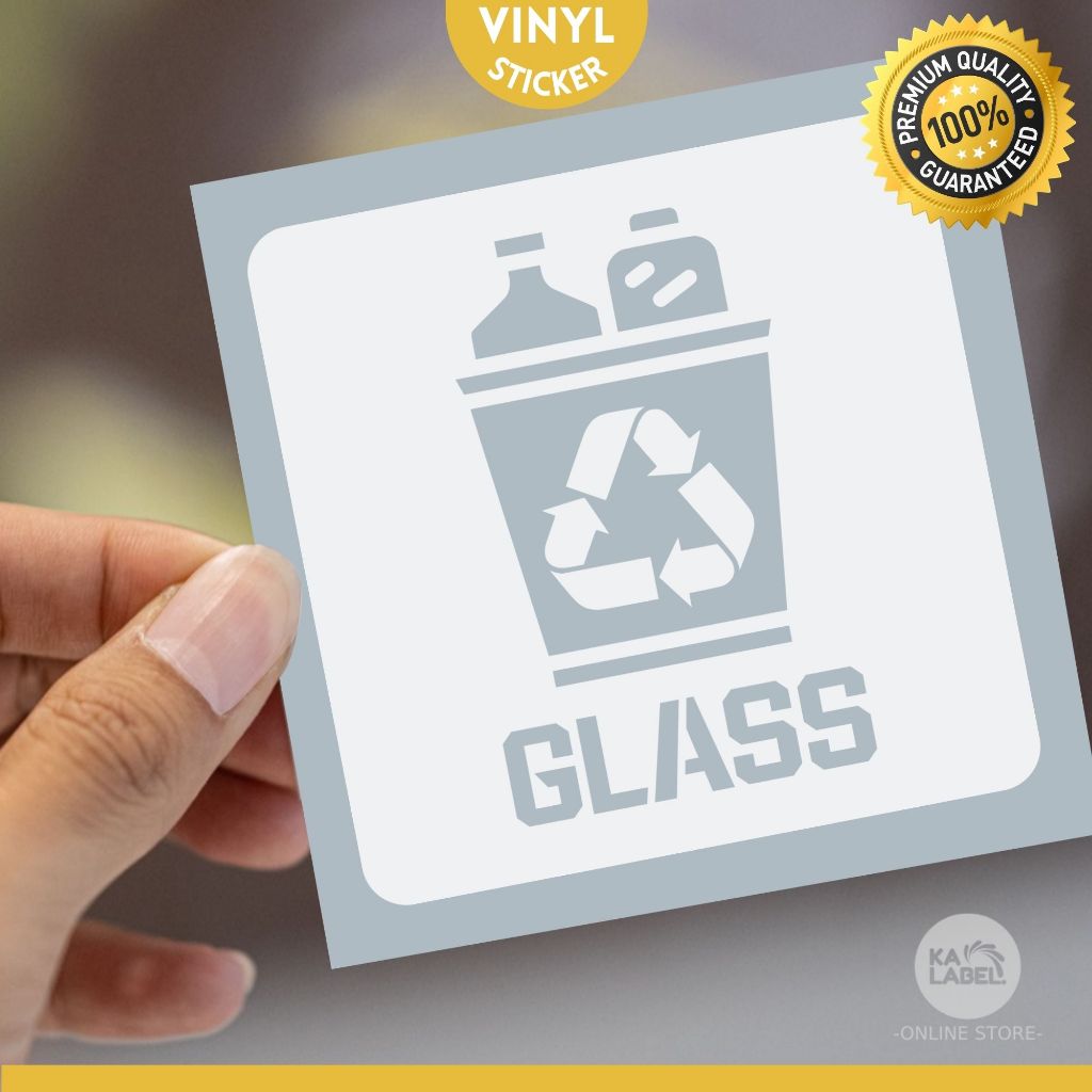 Ready Made 】Glass Recycle - Vinyl Decal Sticker for Wheelie Bin ...