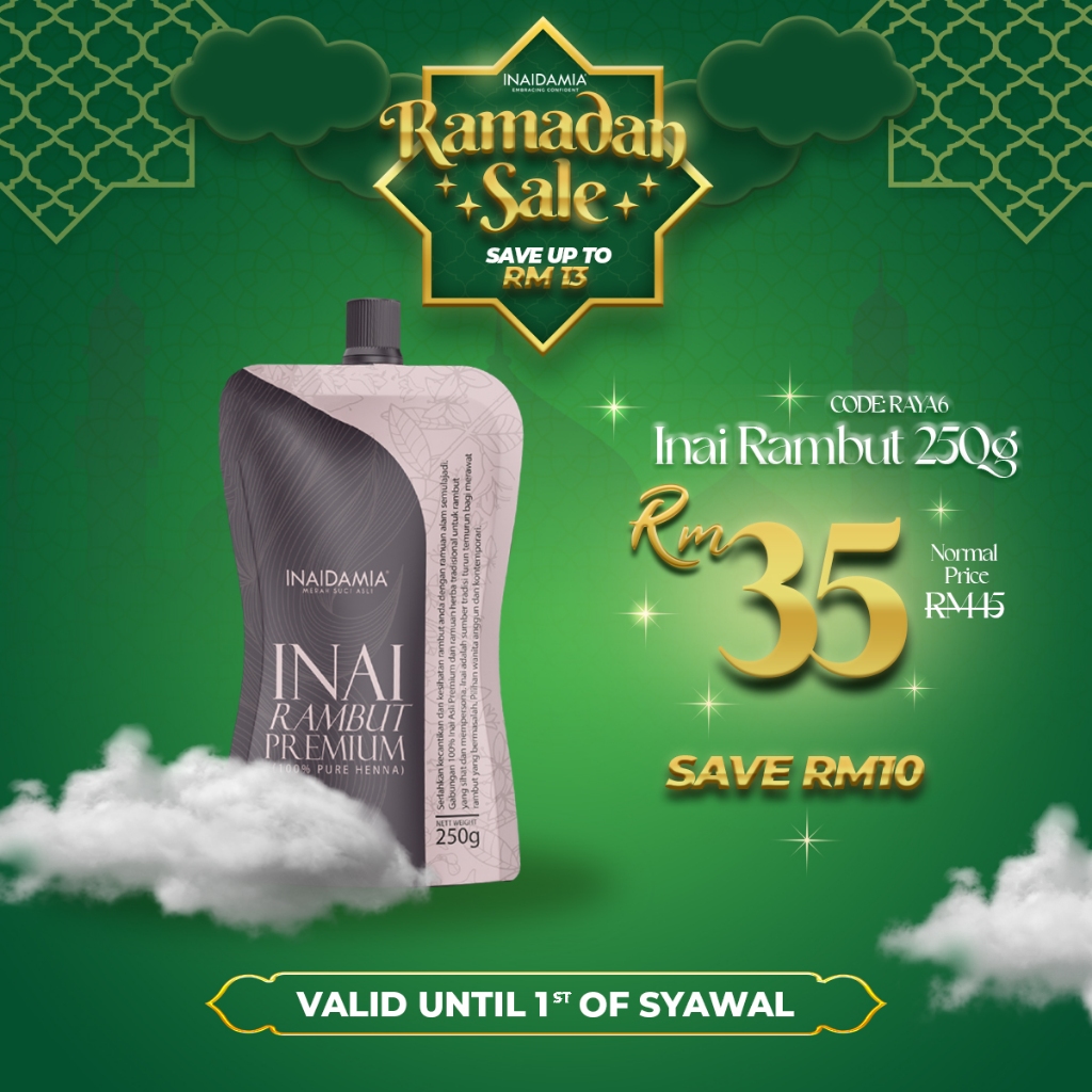 Inai Rambut Inaidamia | Inai Rambut Halal | Inai sah solat | Pewarna ...