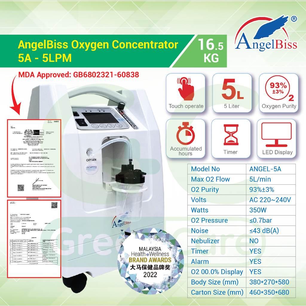 Angelbiss Oxygen Concentrator 5A - 5LPM / 3A - 3LPM /1A - 1LPM | Shopee ...
