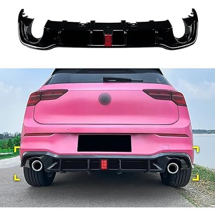 VW Golf MK8 GTi Rear Diffuser With Fog Lamp Gloss Black G782 | Shopee ...