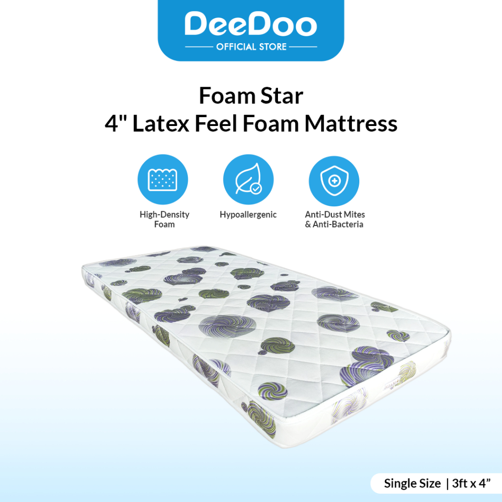 DeeDoo Foam Star 4"/5" Latex Feel Foam Tilam Mattress - Single Size (3ft) | Shopee Malaysia