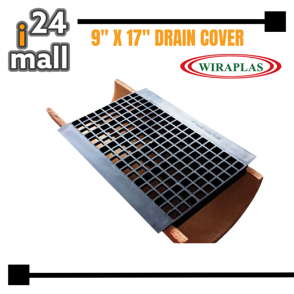 9" x 17" Wiraplas PVC Plastic Drain Cover with UV Shield / Penutup ...