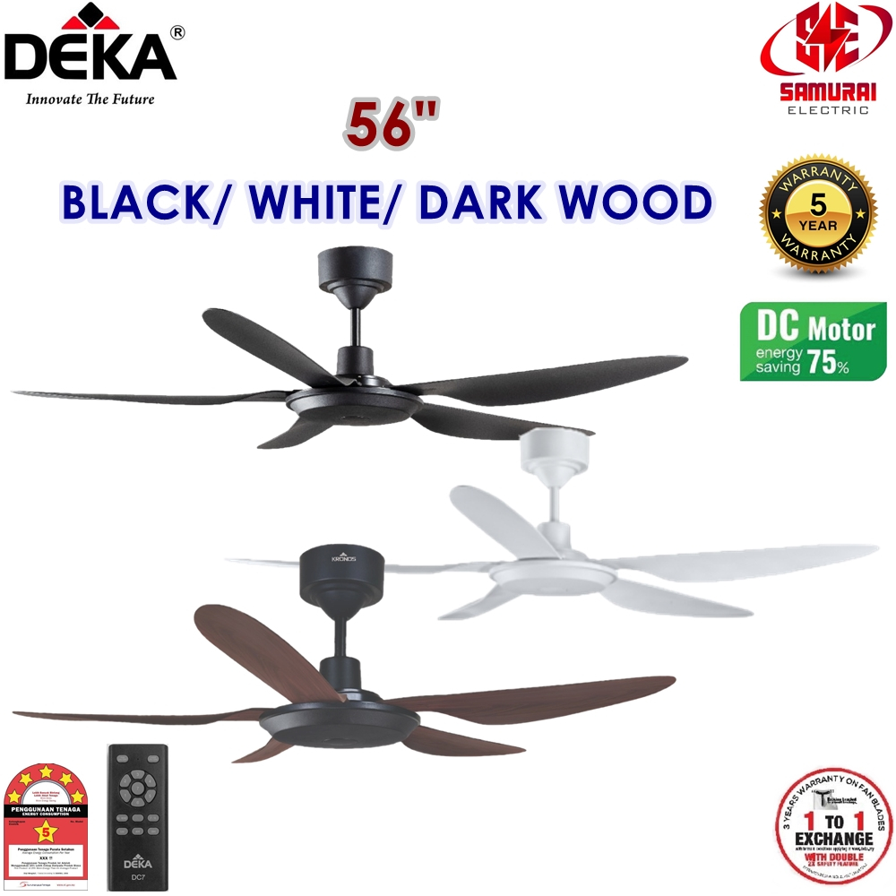 DEKA DC MOTOR KRONOS CEILING FAN 5 BLADE WITH REMOTE CONTROL F5DC BLACK ...