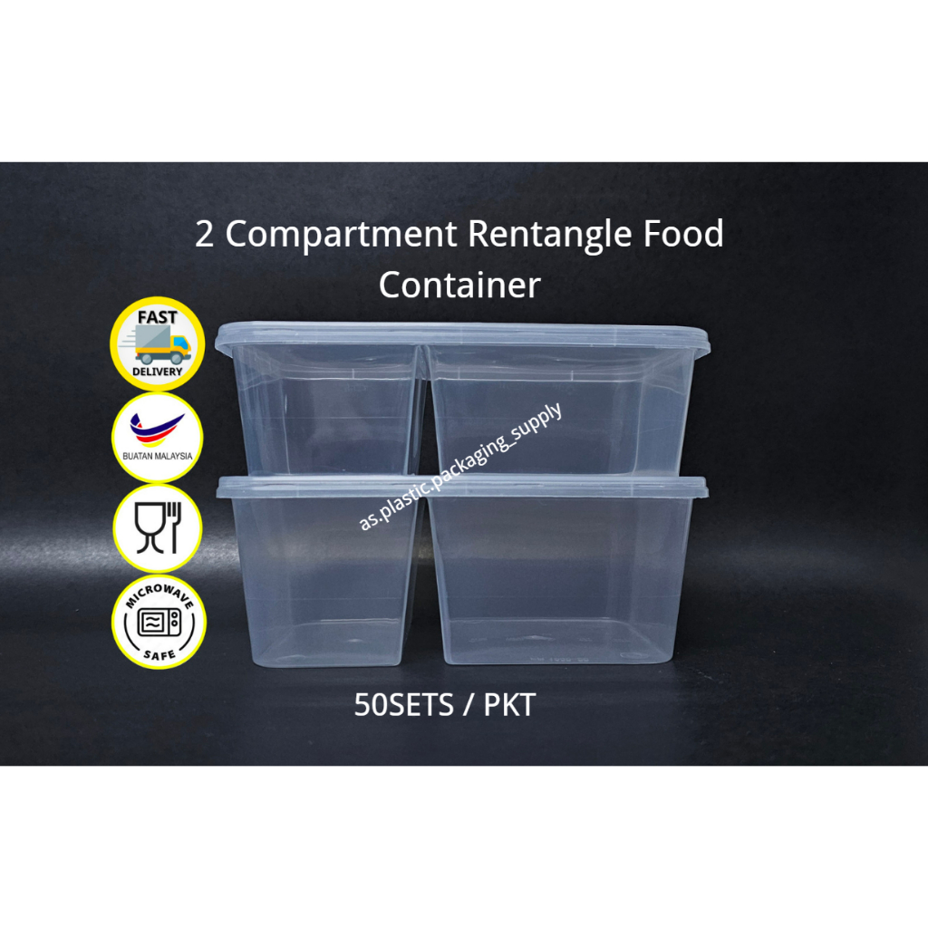 Bekas Tupperware Rectangular 2 Compartments Container | Shopee Malaysia