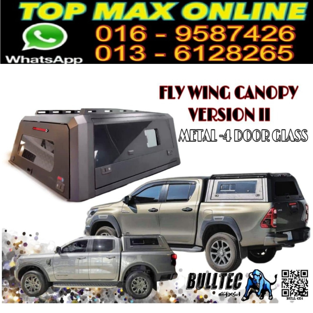 TOYOTA HILUX VIGO REVO ROCCO ROGUE BULLTEC V2 METAL FLY WING CANOPY | Shopee Malaysia
