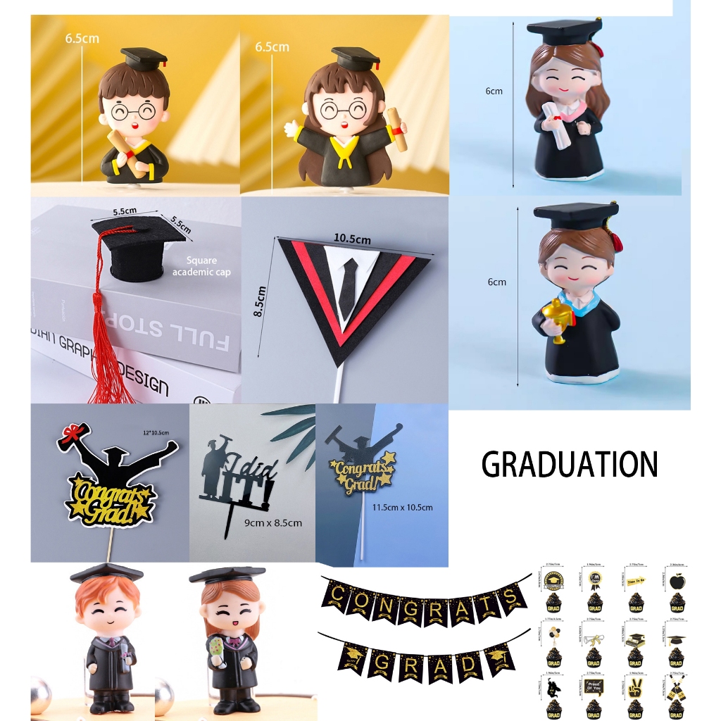 【READY STOCK】 - Graduation Cake Topper & Decoration graduate cap ...