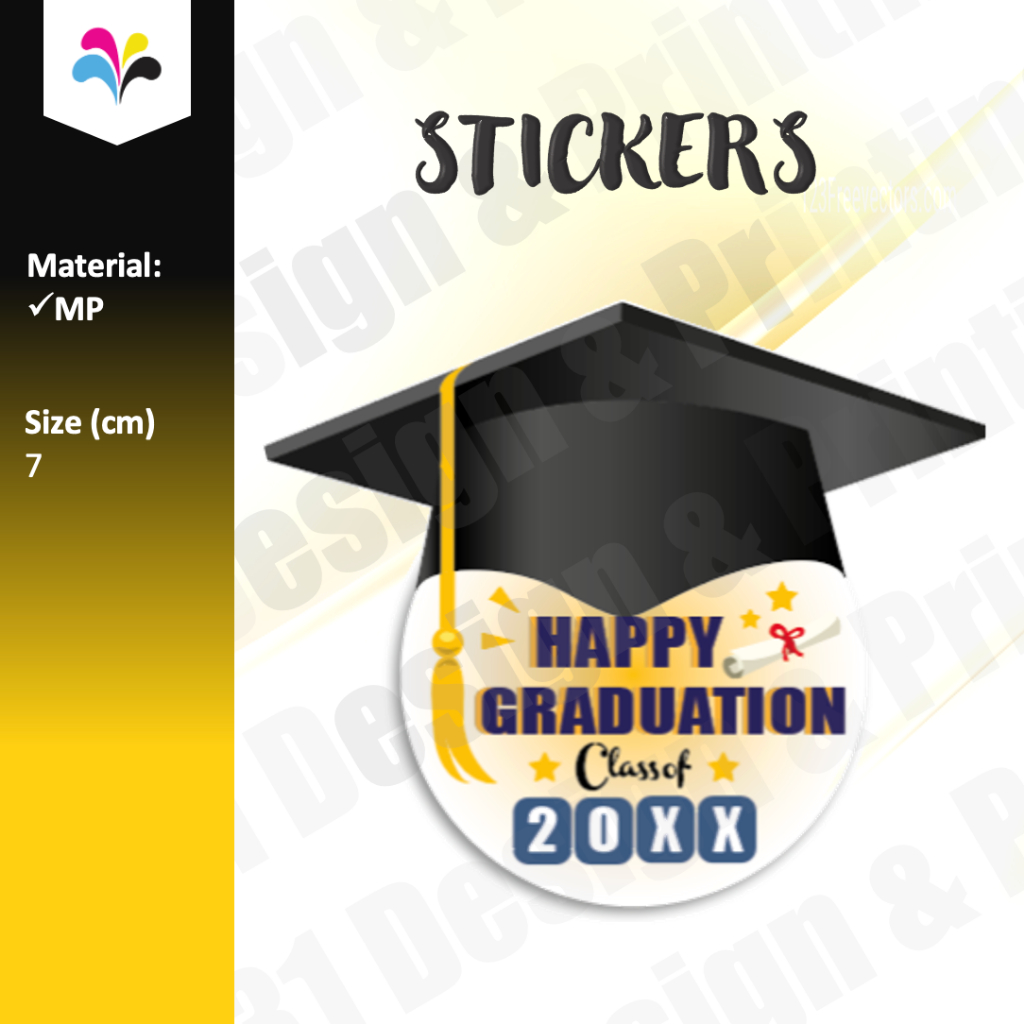 Customize graduation sticker Happy graduation class of the year stiker ...