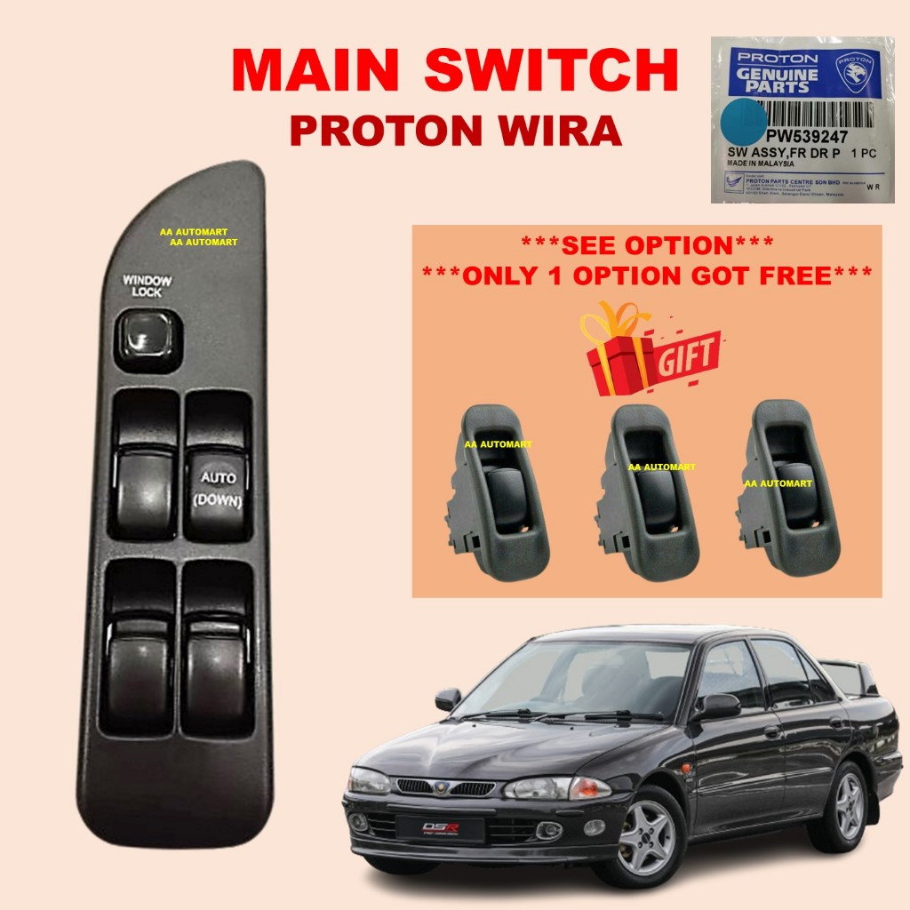 ORIGINAL Proton Wira PW539247 (Auto Up Down) Power Window Main Switch ...