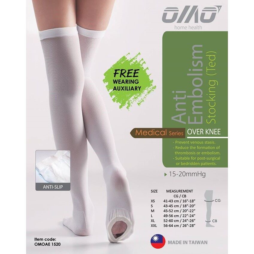 Omo Anti-Embolism Stocking (Ted) Over Knee 1 Pair (Medical Grade ...