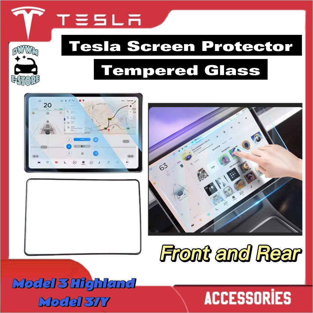 Tesla Model 3 Highland Model Y Model 3 Screen Protector Tempered Glass ...