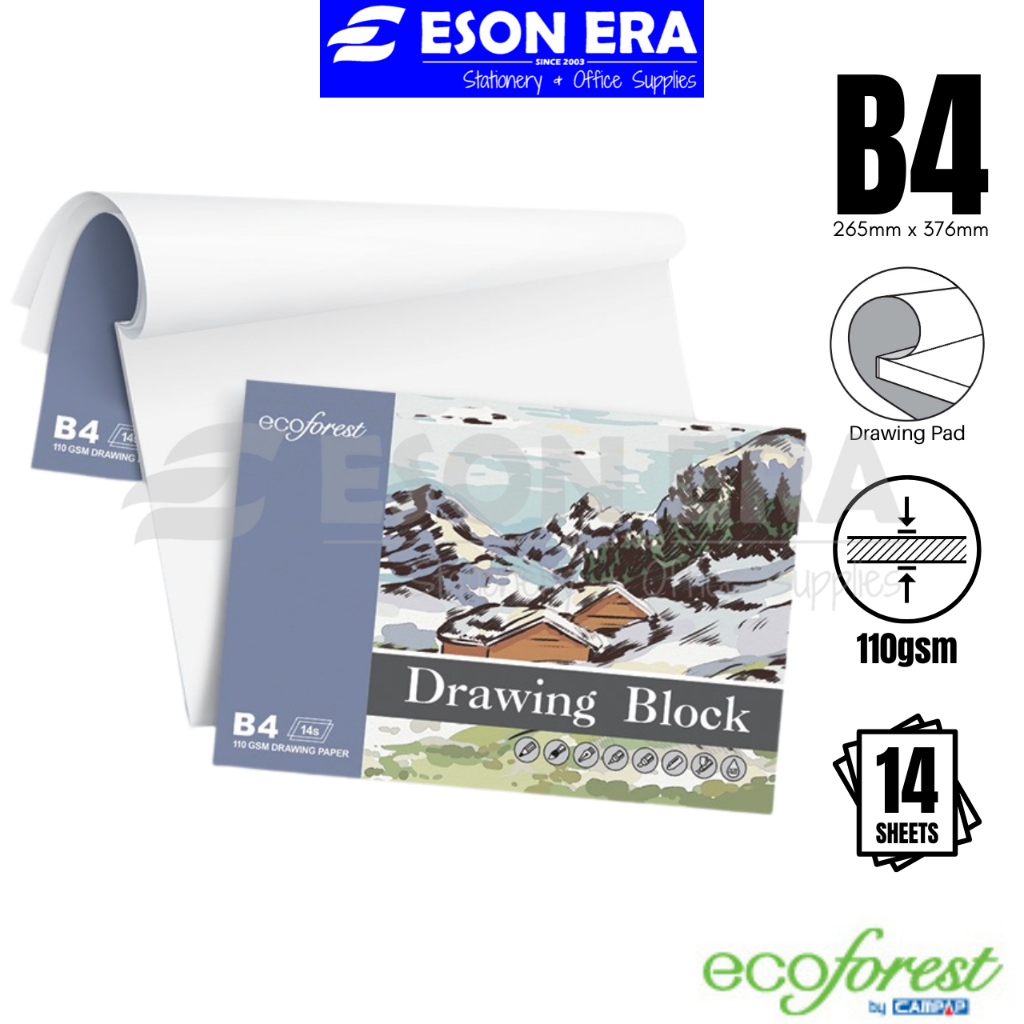 EcoForest / Vplus Drawing Block size B4 / A3 100gsm / 135gsm / 165gsm ...