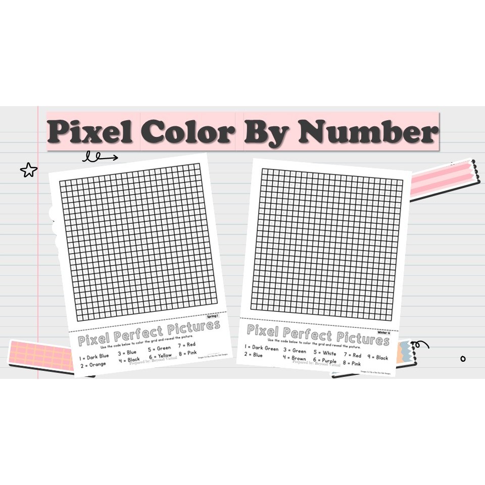 [PRE298] 16 pages Pixel Color By Number Worksheet for Pre-school PDF ...