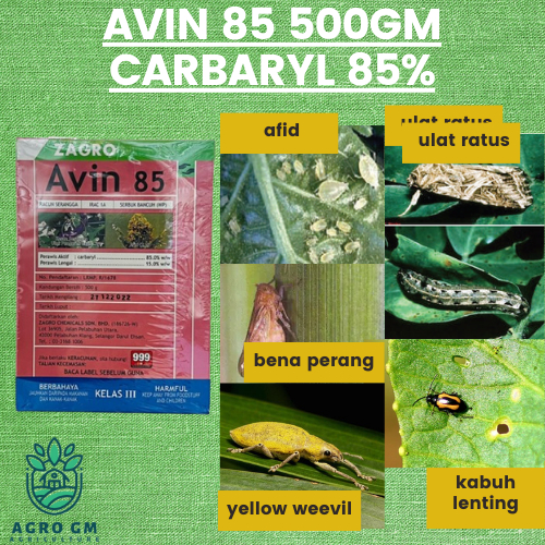 500G AVIN 85 ZAGRO Carbaryl Bena Perang Afid Ulat Ratus Kabuh Lenting ...