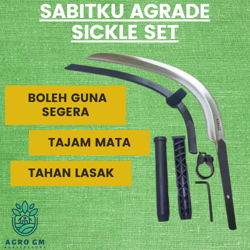 Heavy duty Agrade Set Harvesting Sickle Sabit Sawit Buah Fruit Sickle ...
