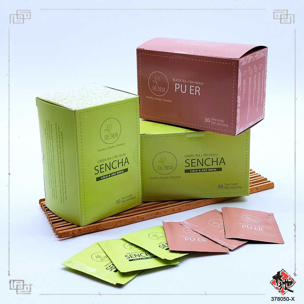 TEH SENCHA AITEA 煎茶 X 2 BOXES FREE TEH PU ER AITEA 普洱茶包袋 X 1BOX ...