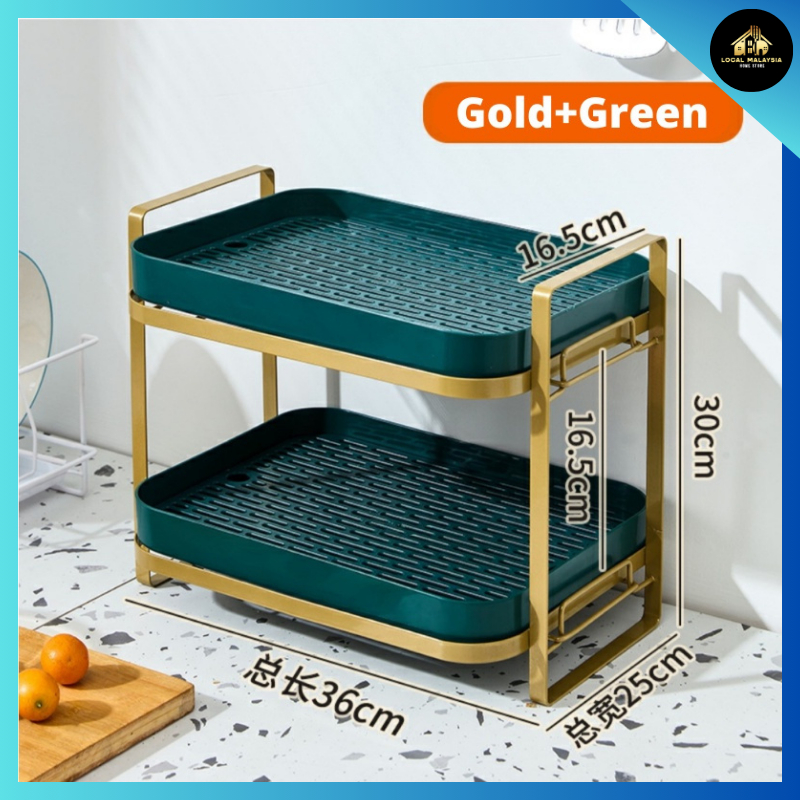 Ready Stock Kitchen Mug Holder Cup Organizer Storage Double Layer Rak ...