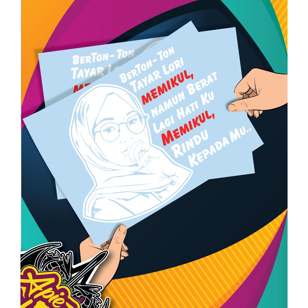 Sticker Berton-ton tayar lori Memikul / Sticker Cermin Sisi / Sticker ...
