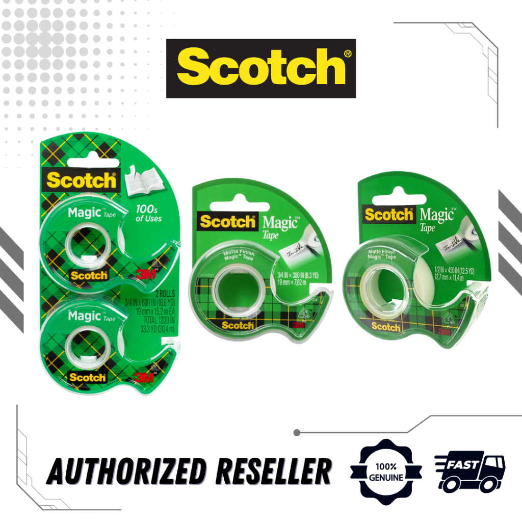 3M Scotch Invisible Matte Adhesive Magic Tape With Dispenser (Original ...