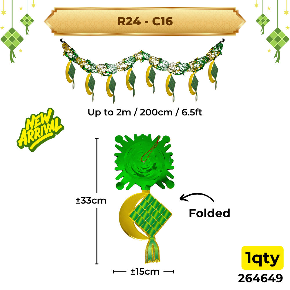 SUPERSAVE Hiasan Raya 2M Hari Raya 2025 Hanging Tinsel Ceiling Deco ...